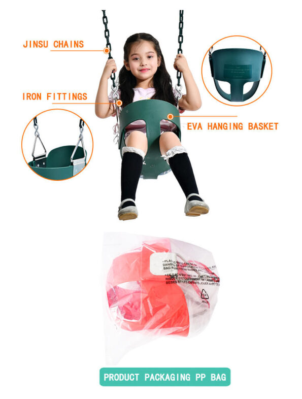 High Back Full Bucket Toddler Swing Seat with Exclusive Chain – Red ...