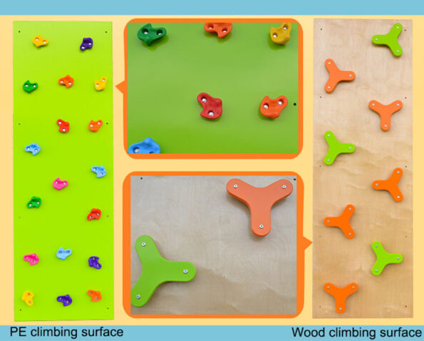 Climber Wooden Rock Climbing Structure Kids Indoor Playground PE ...