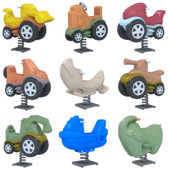 Double Seats Dinosaur Outdoor Spring Rider Plastic Rocking Horse for ...