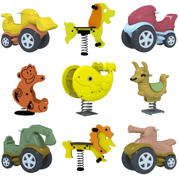Double Seats Dinosaur Outdoor Spring Rider Plastic Rocking Horse for ...